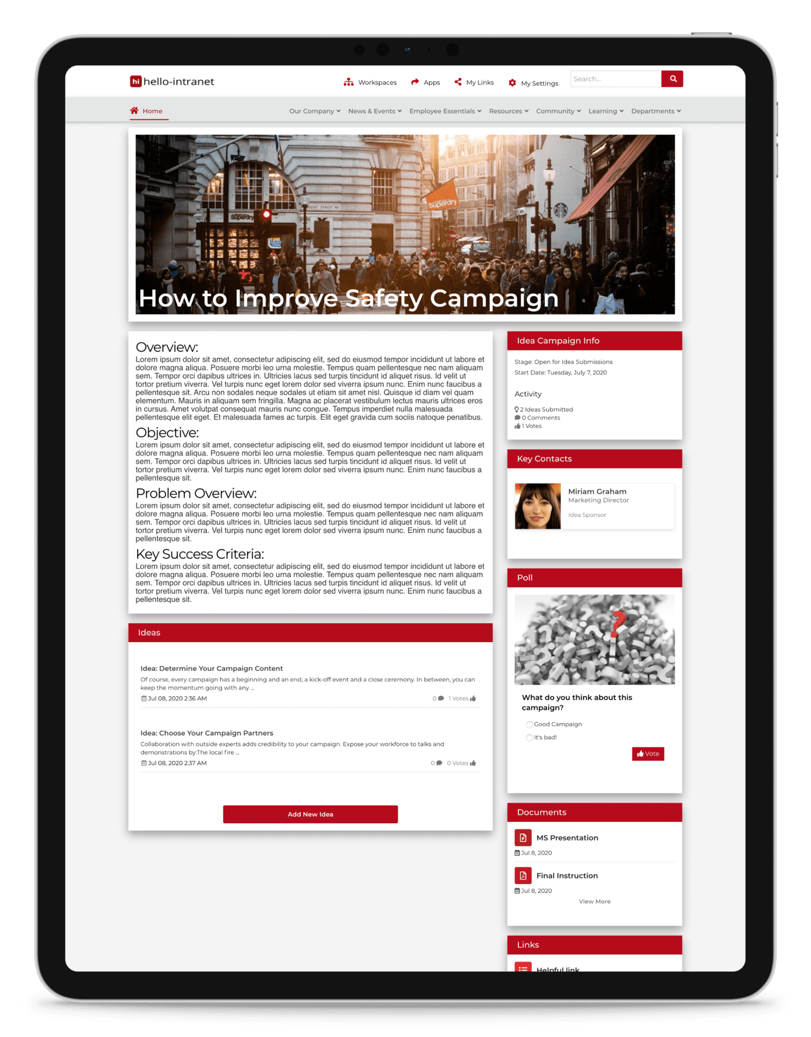 SharePoint Intranet Idea Management | Hello-Intranet