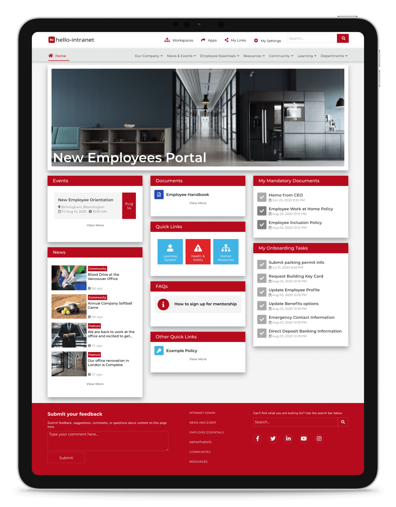 SharePoint Intranet Employee Portal | Hello-Intranet