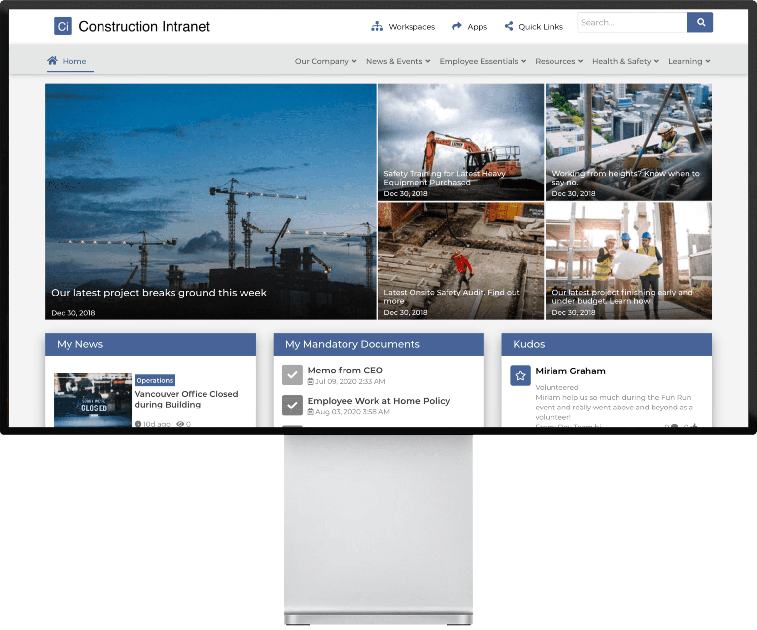 Construction Industry SharePoint Intranet | Hello-Intranet