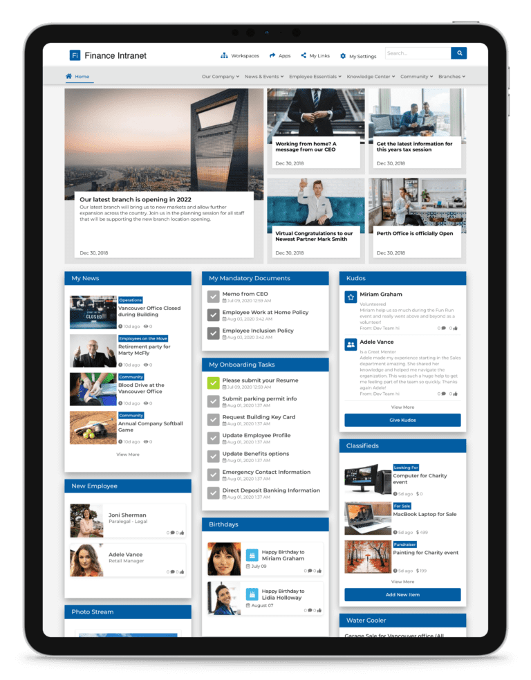 Finance Industry SharePoint Intranet | Hello-Intranet